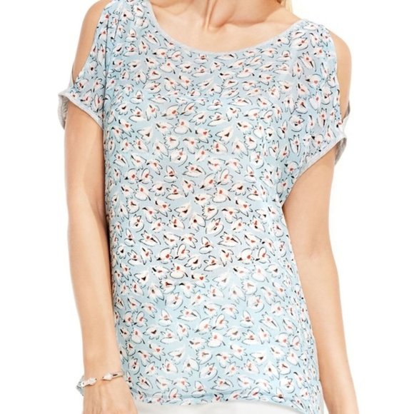 Vince Camuto | Tops | Vince Camuto High Low Cold Shoulder Blouse Size ...